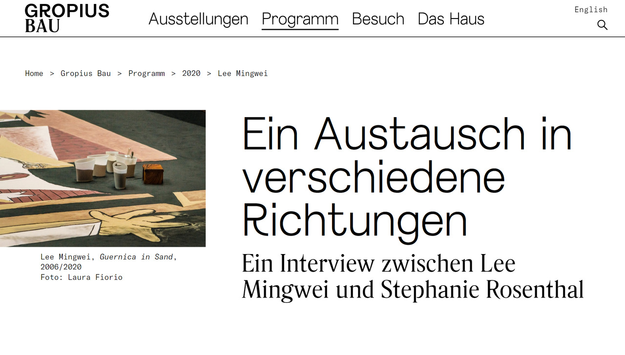 Lee Mingwei - Li, Geschenke und Rituale - Ausstellung und Specials ...